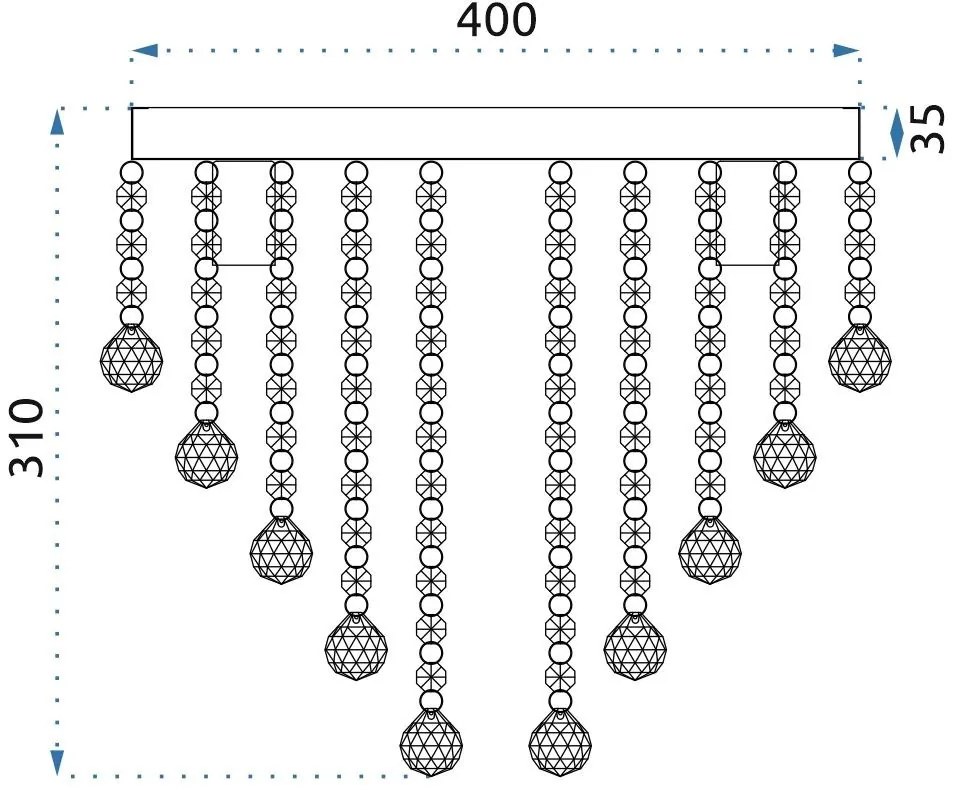 Křišťálové stropní svítidlo APP515-4C Cristal bílé