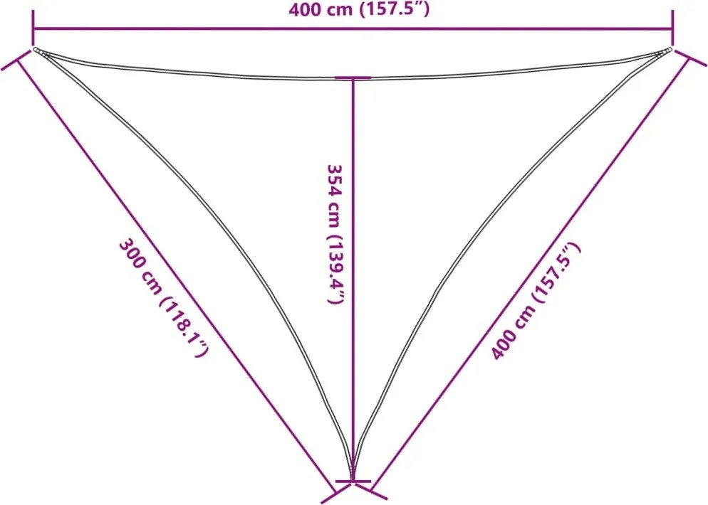 vidaXL Stínicí plachta oxfordská látka trojúhelníková 3x4x4 m [135119] Barva: Béžová