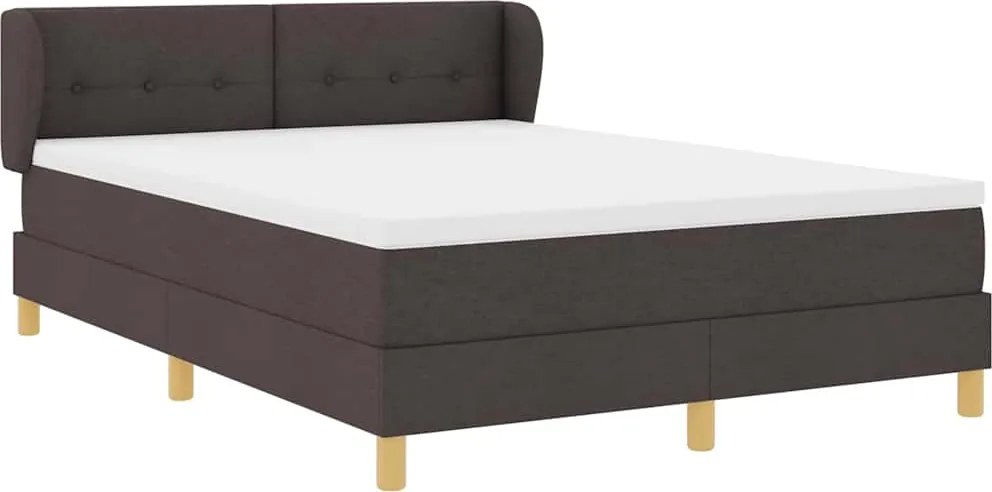 Postel s boxspringem s čelo Tmavě hnědá 160 x 200 cm textil 3340223