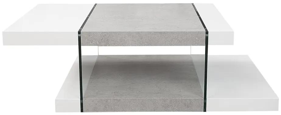INV Konferenční stolek Noxy 110cm bílá-betonová-sklo
