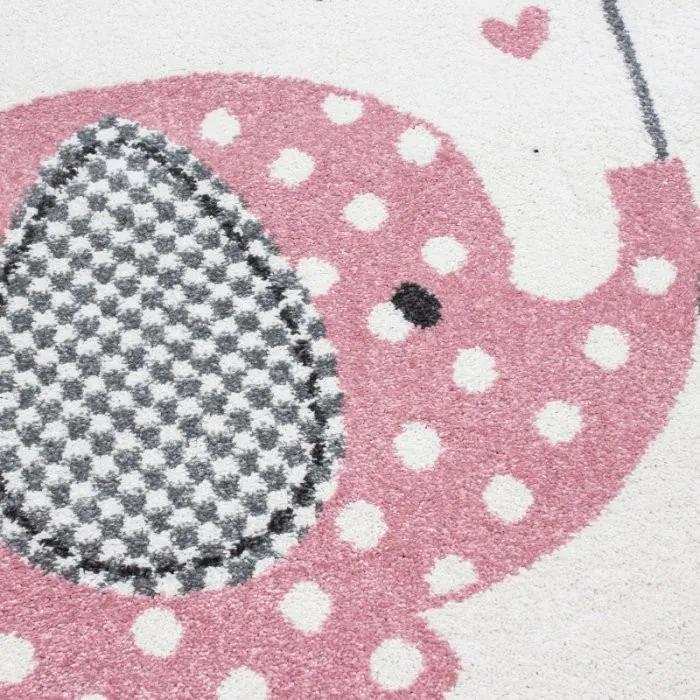 Ayyildiz koberce AKCE: 160x160 (průměr) kruh cm Dětský kusový koberec Kids 570 pink kruh - 160x160 (průměr) kruh cm