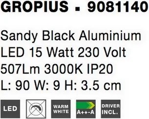 Nástěnné LED svítidlo NOVA LUCE GROPIUS 15W 3000K 9081140
