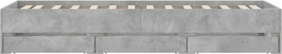 Rám postele se zásuvkami betonově šedý 90 x 200 cm kompozit 3207297