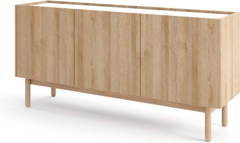 PSK Komoda BORA, Riviera/Marmur Bianco 144 cm
