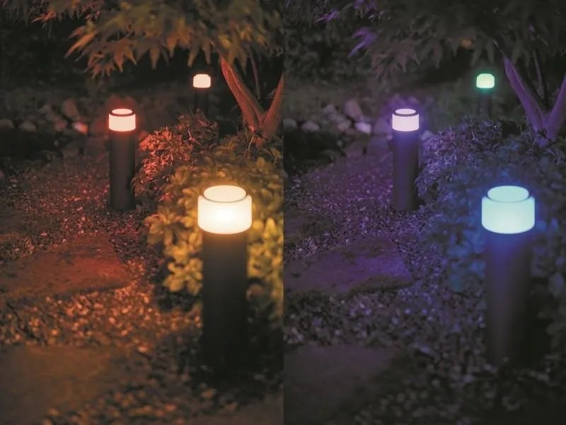 PH 17437/30/P7 Hue LED White and Color Ambiance Venkovní sloupkové svítidlo Philips Calla 17437/30/P7 černé 40cm 2200K-6500K RGB extension kit - PHILIPS HUE (915005731801)