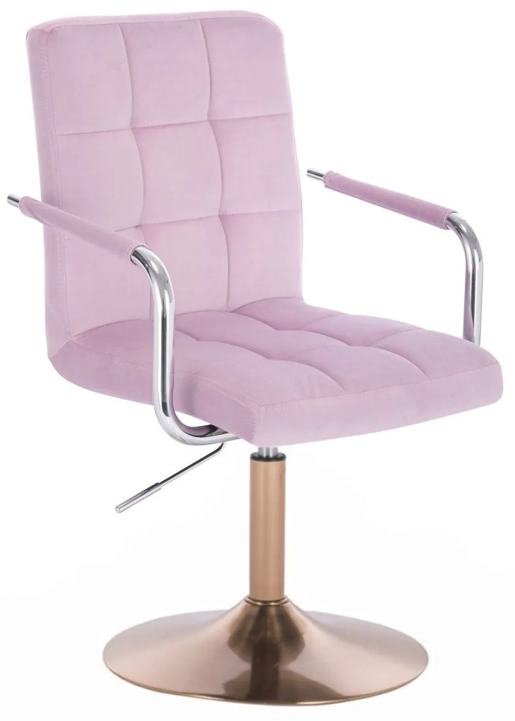 LuxuryForm DESIGN Otočná židle VERONA VELUR na zlatém talíři - levandule