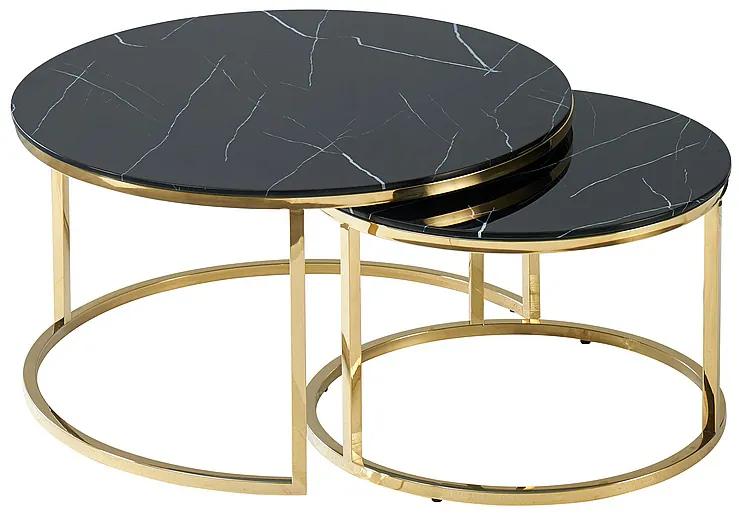 Konferenční stolek May (mramor + zlatá). 1050546