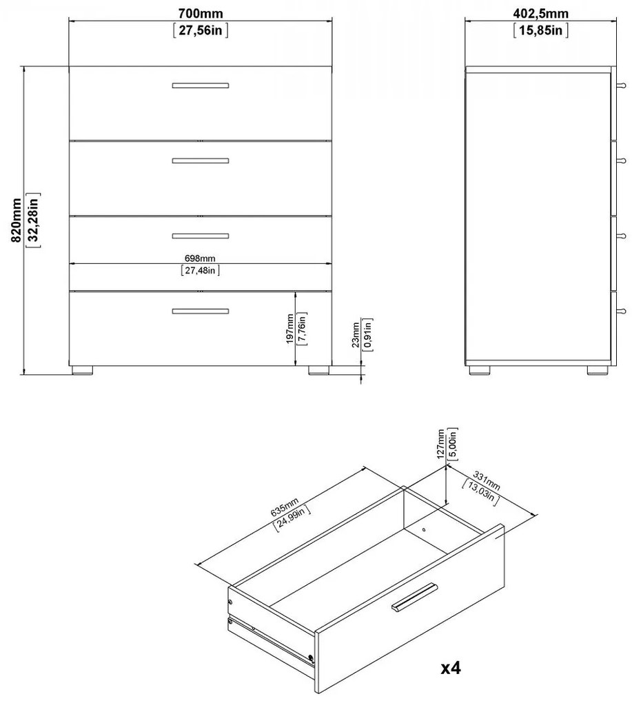 Tvilum Komoda Pedro 071 bílá