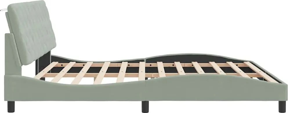 Rám postele bez matrace světle šedý 200 x 200 cm samet 3207941