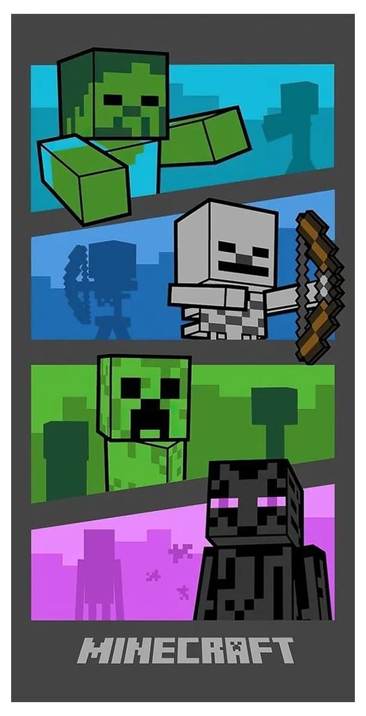 Carbotex Dětská osuška Minecraft Mobs Monsters, 70 x 140 cm