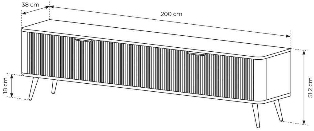 ALFASHOP LANTE béžová televizní stolek 200