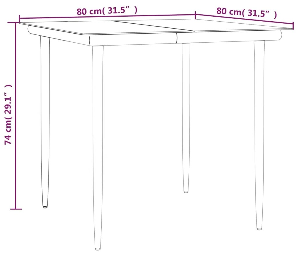 5dílný zahradní jídelní set černý ocel a textilen,  3200703