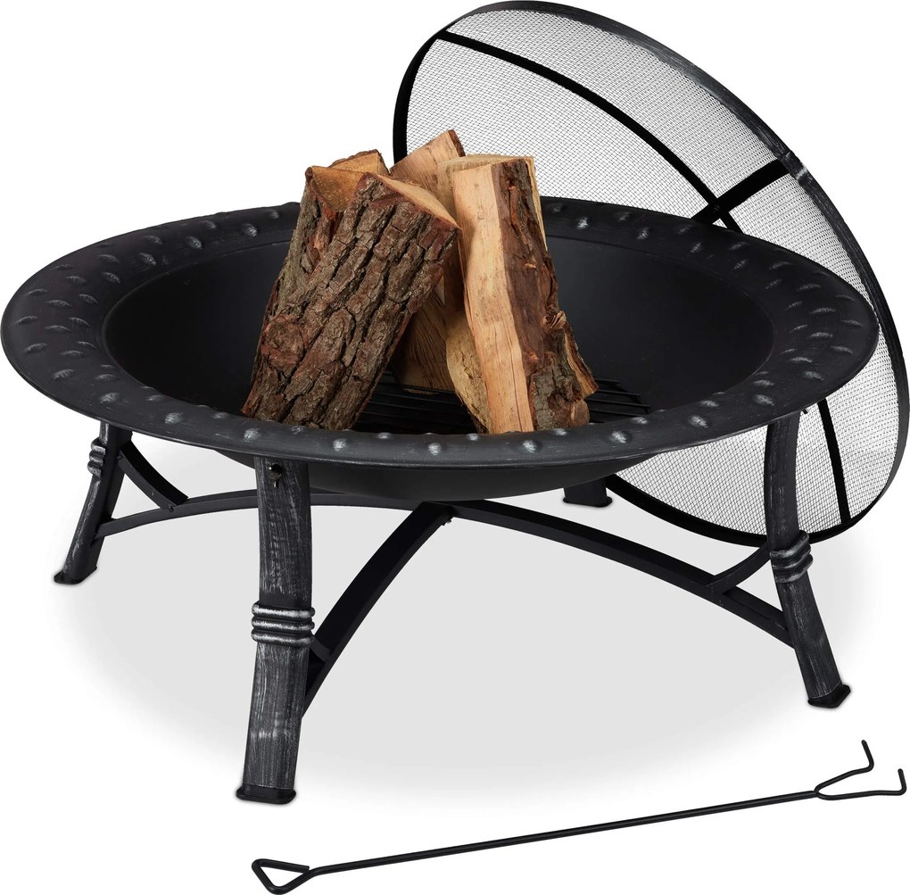 Kovové přenosné ohniště FIREBOWL ∅ 90 cm, černé