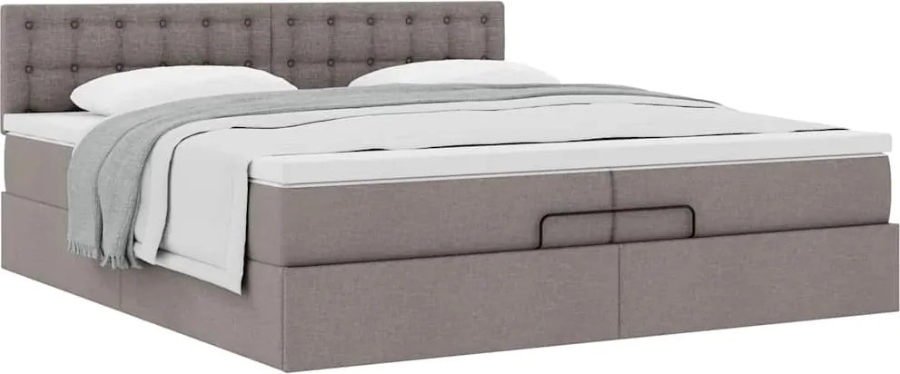 Osmanský rám postele s matrací taupe 200x200 cm textil 3311654