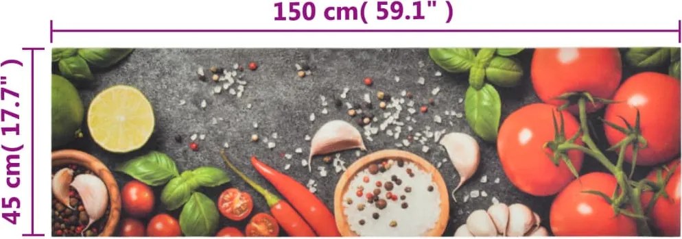 Kuchyňský koberec omyvatelný Zelenina 45 x 150 cm samet 136537