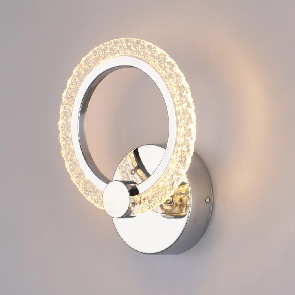 Toolight Toolight, LED nástěnné svítidlo 22x19cm, 8W, 3000K, LHJ067-W, chromová, OSW-60035