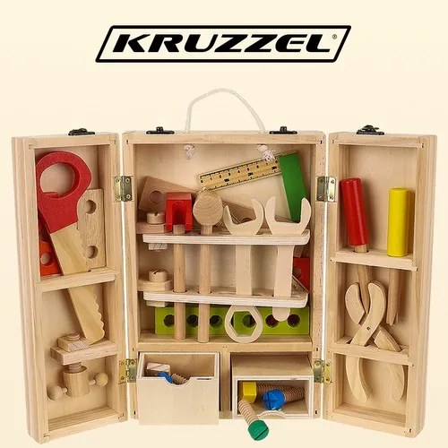 Kruzzel Krabice + sada dřevěného nářadí 22697