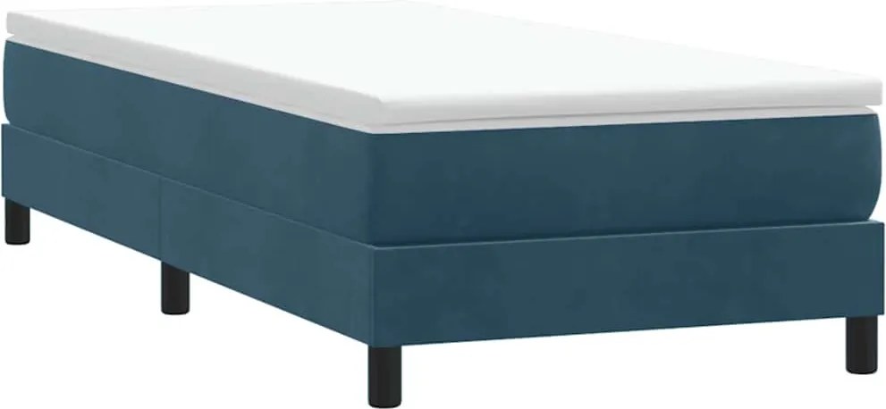 Postel Box Spring bez matrace tmavě modrá 80x220 cm samet 3315853