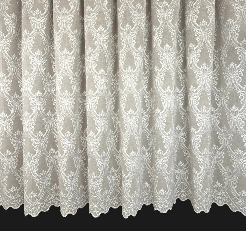 Voálová Luxusní vyšívaná záclona Versailles Cappuccino metráž Ervi 3634-18