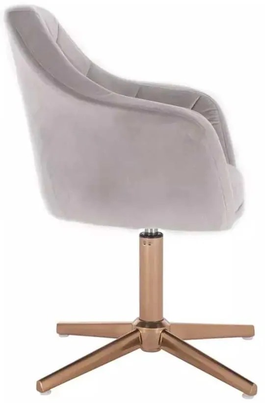 LuxuryForm DESIGN Otočné křeslo ANDORA VELUR na zlatém kříži - světle šedé