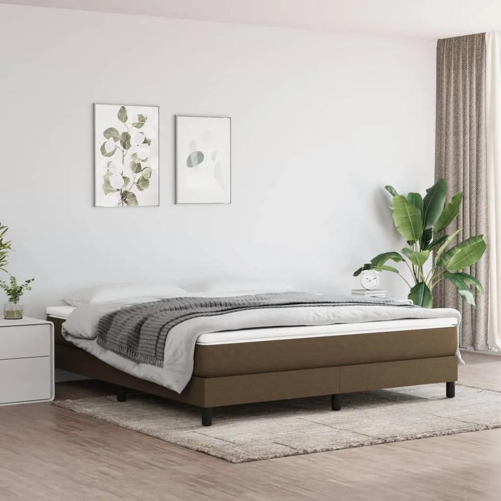 Box spring postel s matrací tmavě hnědá 180x200 cm textil,  3144096