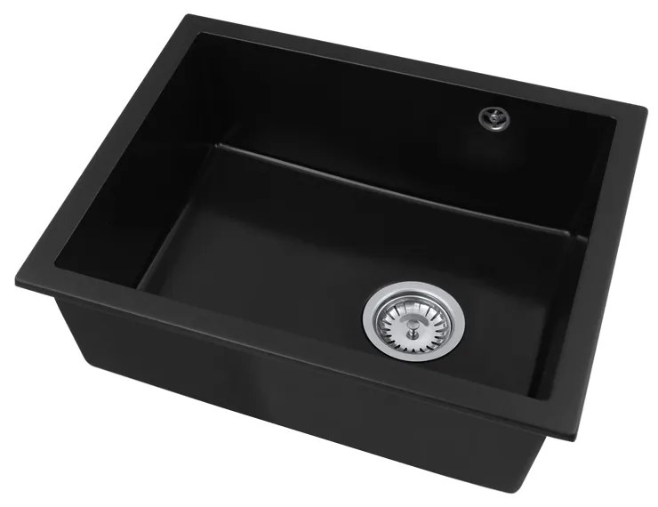 Gamma Decor 5040, 1-komorový granitový dřez 560x460x180 mm, černá, GMA-ZLE000001