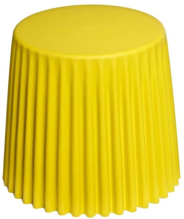 Culty Žlutý plastový odkládací stolek Cork 38 cm