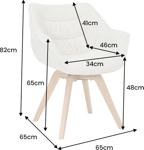 Designová otočná židle Kiara béžová