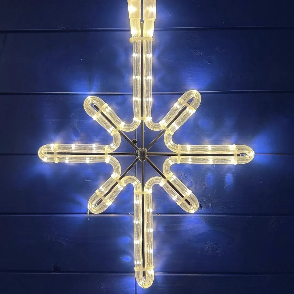 Easy Fix 2D LED světelná hvězda Polaris I., 34 × 42 cm, teple bílá, závěsná, hliník