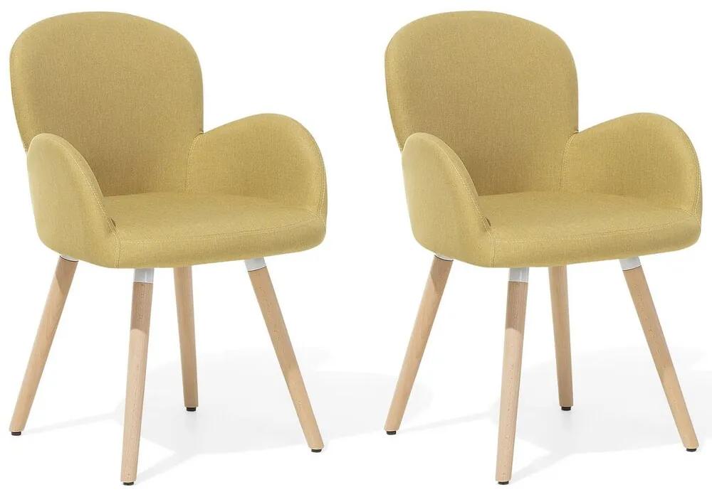 Dvě čalouněné židle v žluté barvě BROOKVILLE