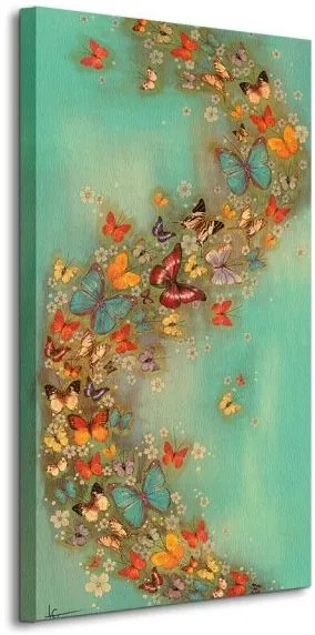 Obraz na plátně Motýli a čínská zeleň Greenwood Lily 30x60cm WDC44574