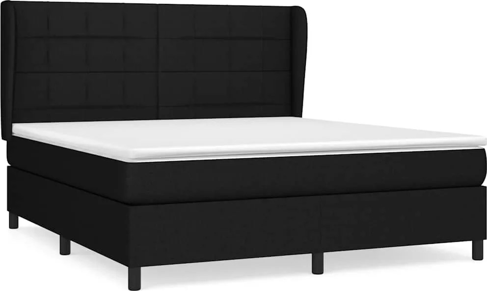 Box spring postel s matrací černá 180x200 cm textil 3127983