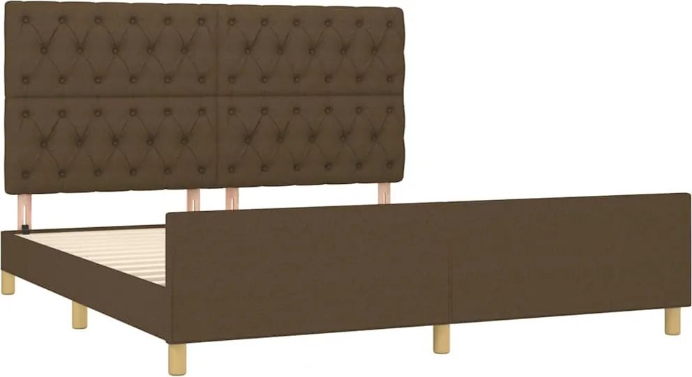 Rám postele bez matrace tmavě hnědý 160 x 200 cm textil 3125311
