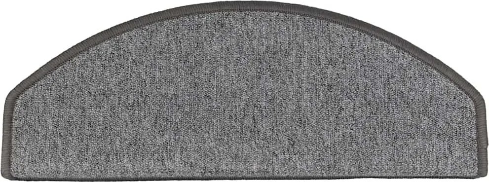 Schodové rohože 15 ks 65 x 24 x 4 cm tmavě šedé, půlkulaté, velké 133885
