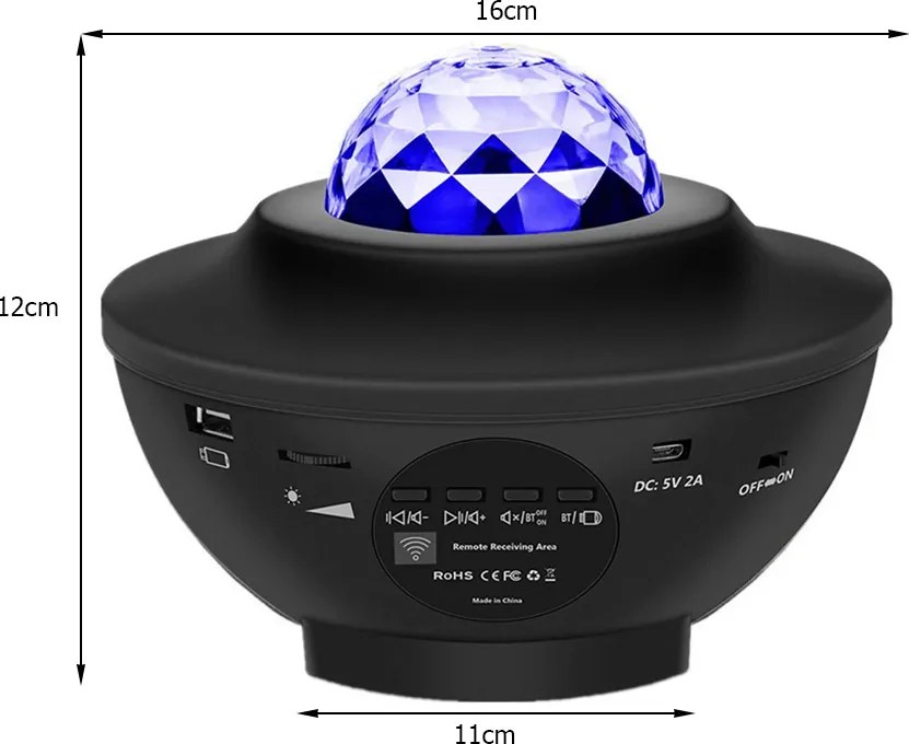 Verk Group Hvězdný projektor vedl noční světlo rgb + dálkové ovládání