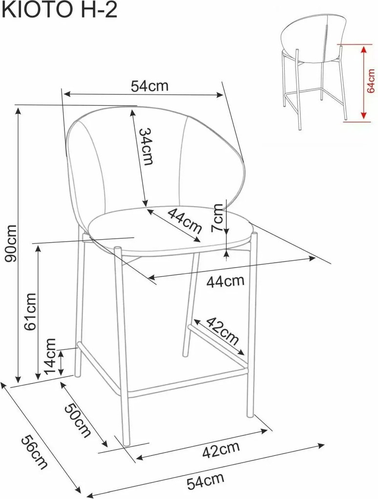 Barová židle KIOTO, ořech/béžová
