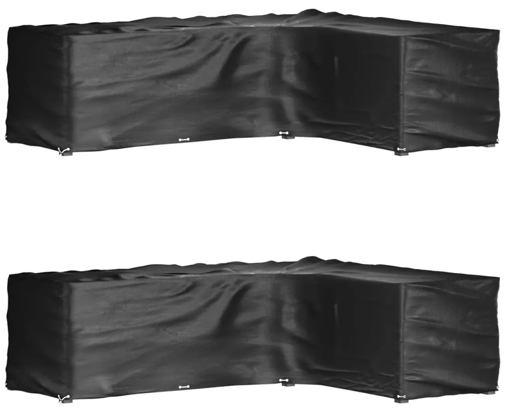 Plachty na zahradní nábytek tvar L 2 ks 16 oček 260x210x80 cm 3155380