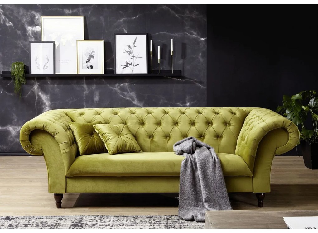 Askont Chesterfield Preston: Pohovka 3M green