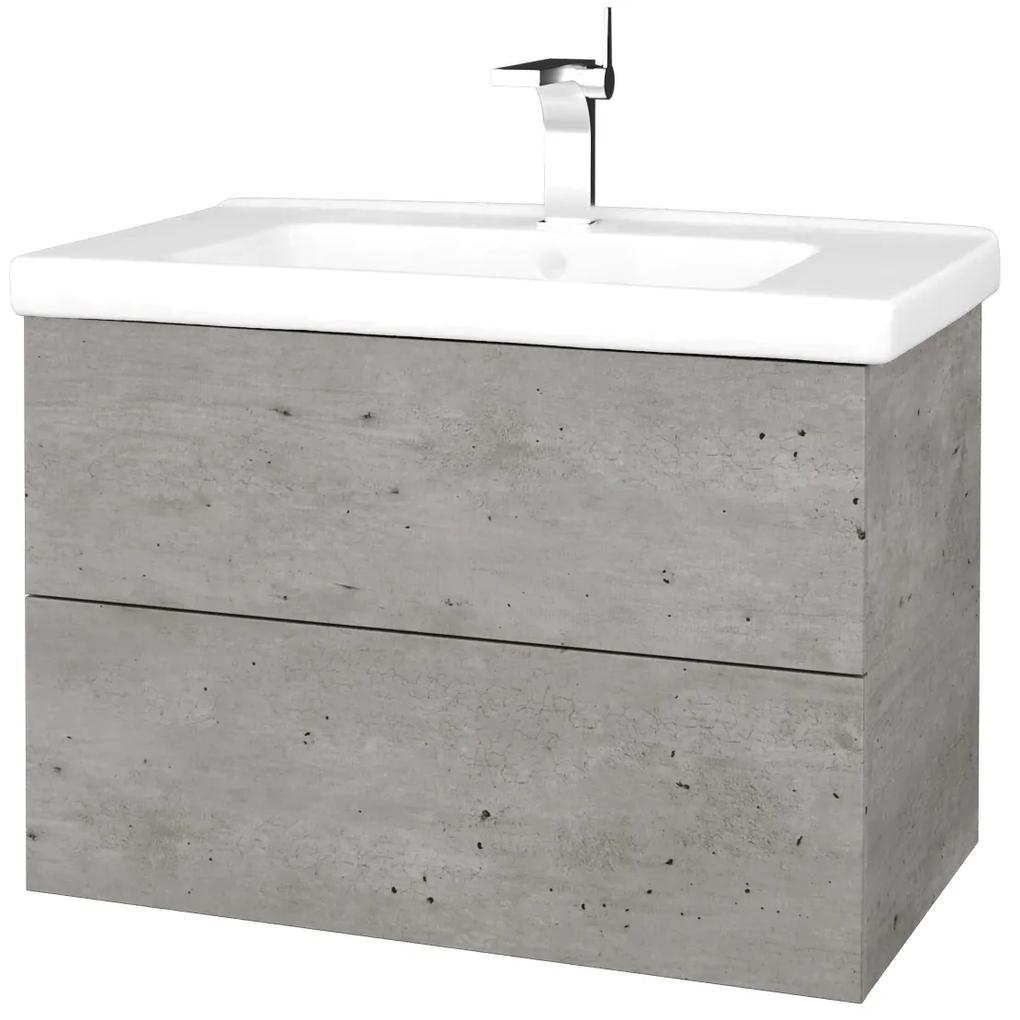 Dřevojas Koupelnová skříň VARIANTE SZZ2 80 (umyvadlo Harmonia) Varianta: N01 Bílá lesk / N07 Stone
