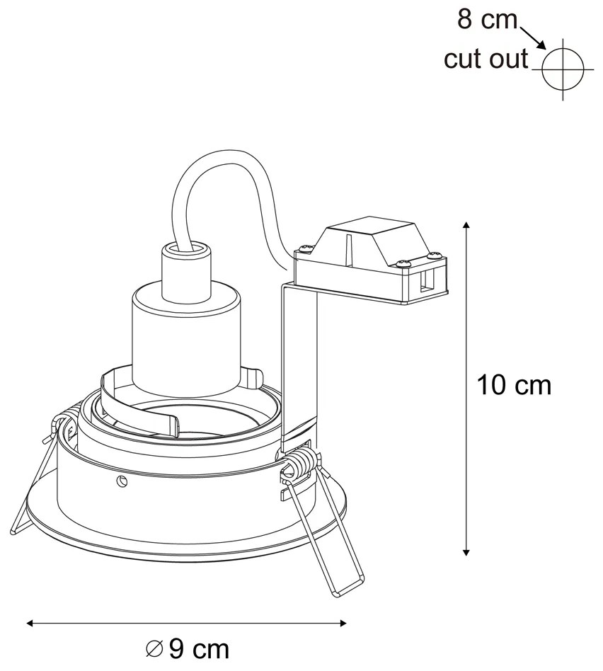 Sada 6 moderních zapuštěných bodových světel béžová GU10 50mm otočná a naklápěcí - Chuck