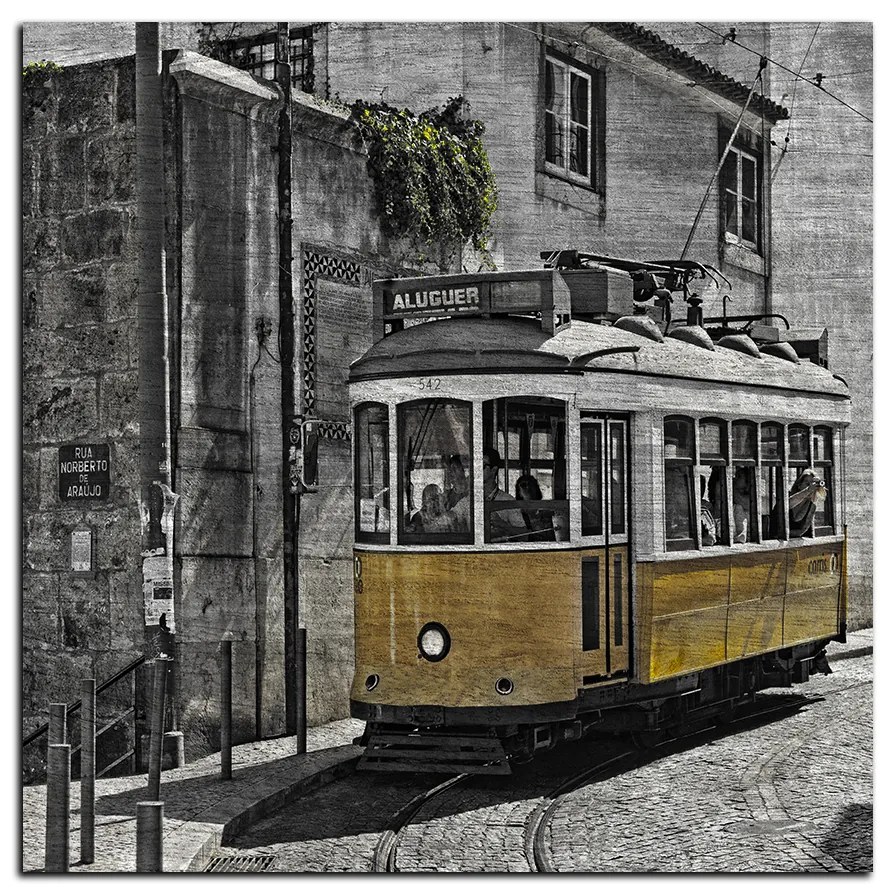 Obraz na plátně - Historická tramvaj - čtverec 3121QA (80x80 cm)