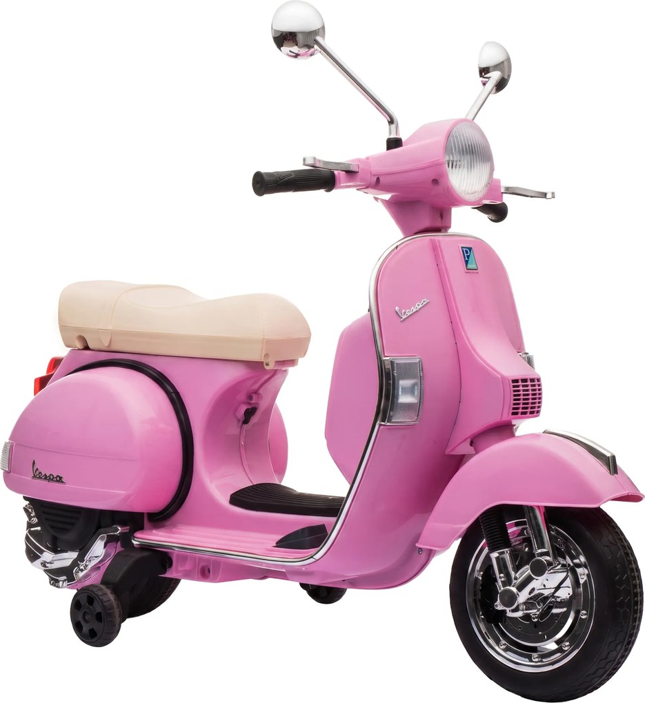 AIYAPLAY dětská elektrická Vespa PX150, Li-ion baterie, růžová
