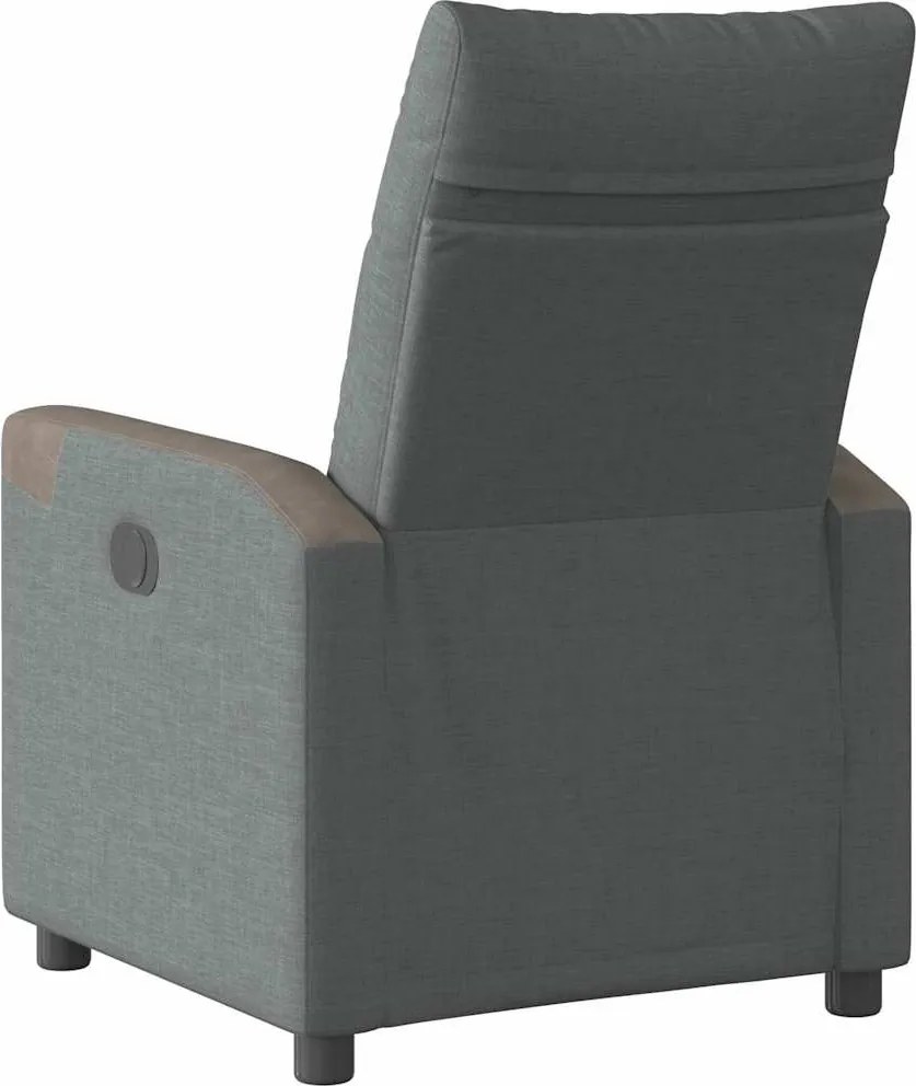 Elektrické polohovací křeslo tmavě šedé textil 3324081
