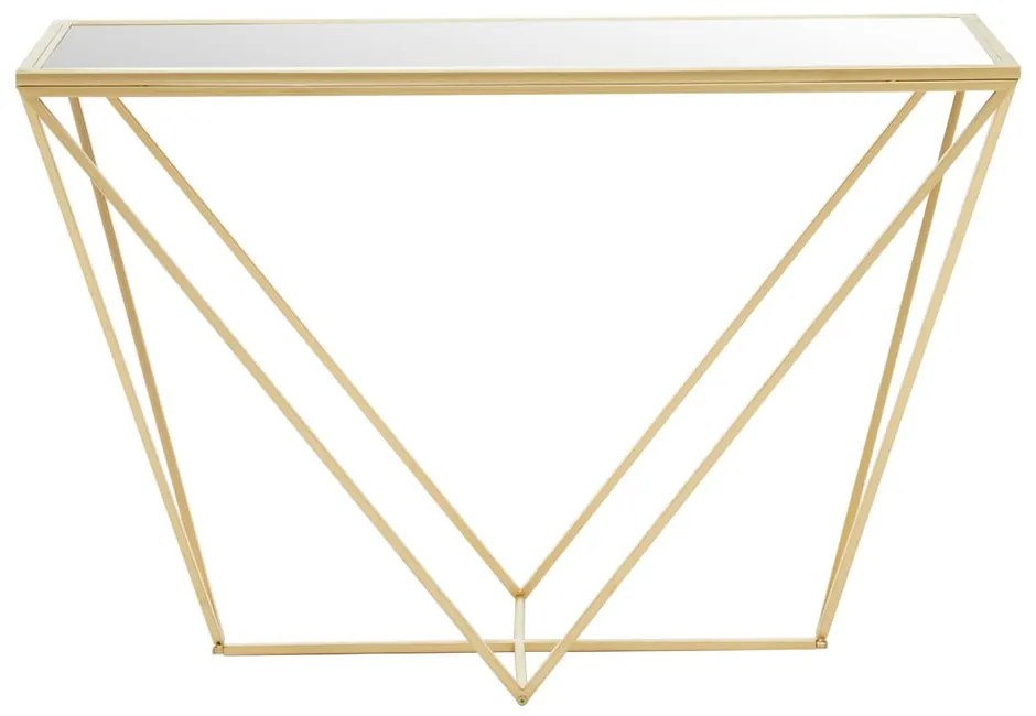Konzolový stolek se skleněnou deskou ve zlaté barvě 40x120 cm Farran – Premier Housewares