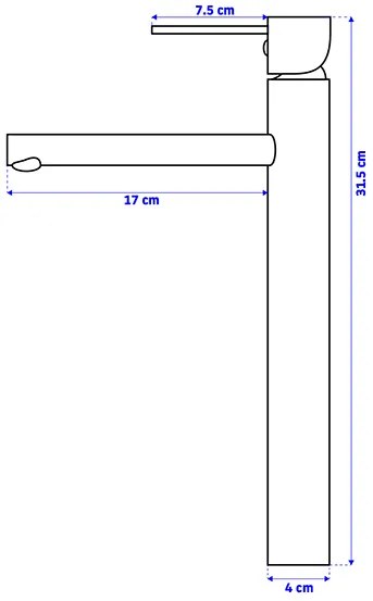 Umyvadlová baterie MAXMAX Rea TESS - vysoká - černá