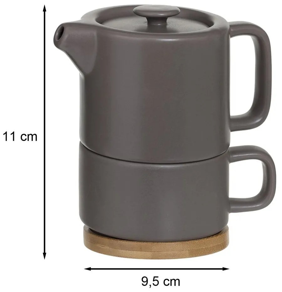 Čajový/kávový set se sítkem Natural Taupe