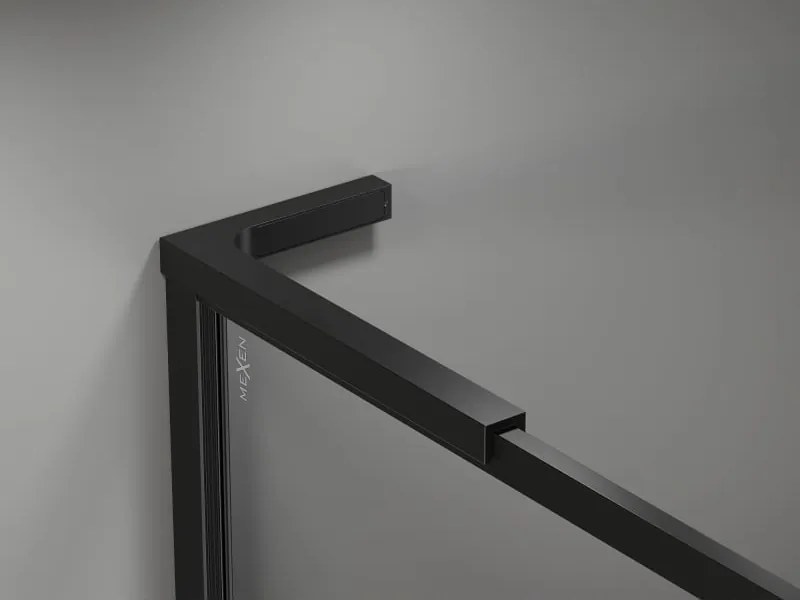 Mexen Kioto-XF L sprchová stěna Walk-in s rámem 110 x 202 cm, transparentní 10 mm, černá - 800-110-174-70-00-XF