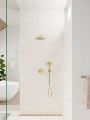 Hansgrohe Croma, hlavová sprcha 280 1jet, leštěný vzhled zlata, HAN-26220990