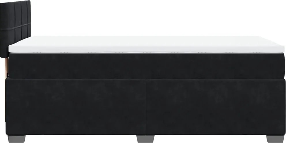 Box spring postel s matrací černá 90x200 cm samet 3288524