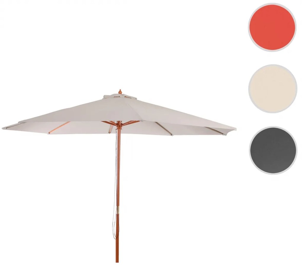 Slunečník Florida Ø 3,5m - polyester/dřevo 7kg - krémová